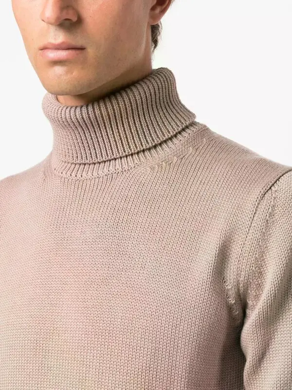 NUUR Roll Neck Merino Wool Jumper - Pink