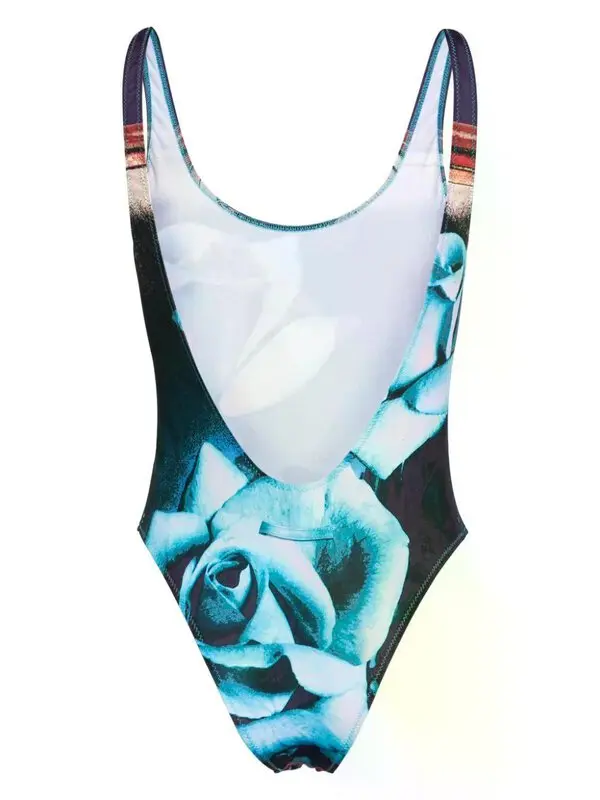 JEAN PAUL GAULTIER Graphic Rose Print Swimsuit