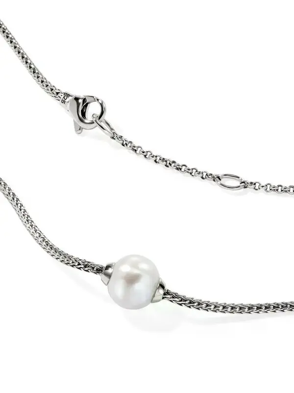 John Hardy Sterling Cable Link Pearl Necklace
