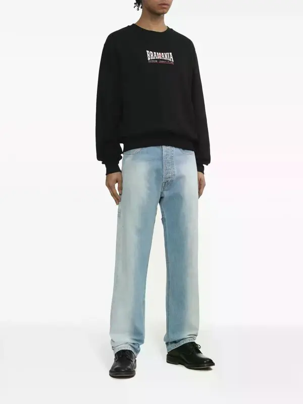 Random Identities Cut-out Straight-leg Jeans