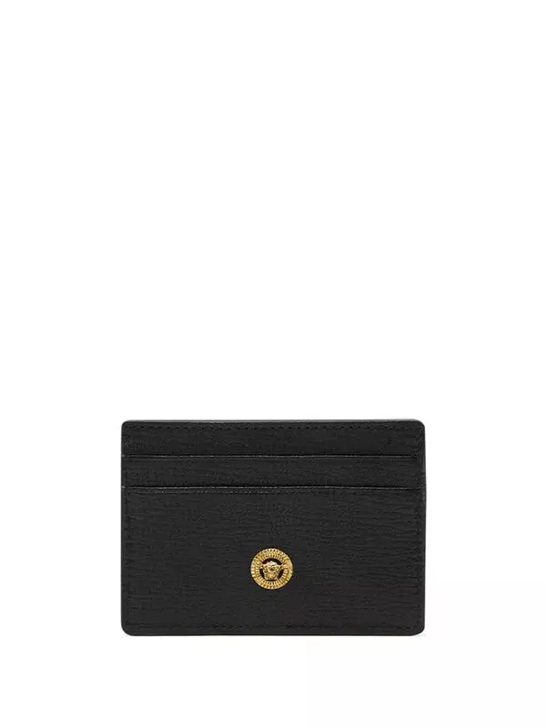 Versace Medusa Biggie Leather Card Holder - Black