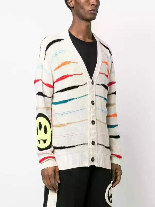 BARROW Stripe Print V-neck Cardigan