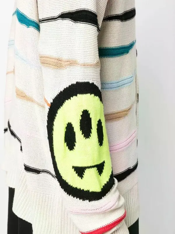 BARROW Stripe Print V-neck Cardigan