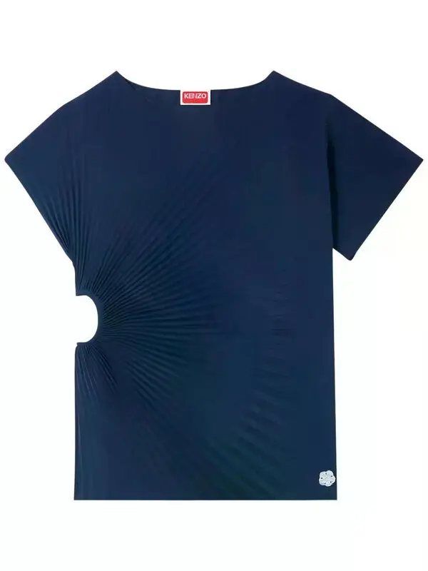 Kenzo Sunray-pleated T-shirt - Blue