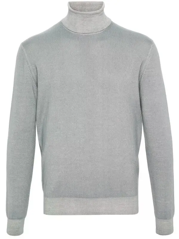 DELL'OGLIO Roll Neck Knitted Jumper - Grey
