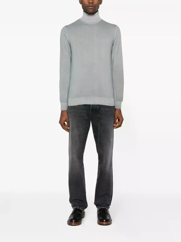 DELL'OGLIO Roll Neck Knitted Jumper - Grey