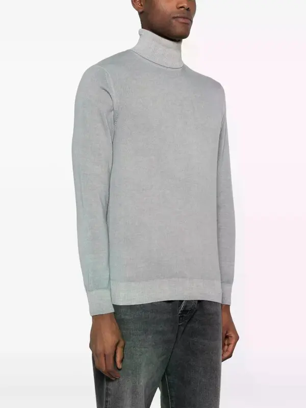 DELL'OGLIO Roll Neck Knitted Jumper - Grey