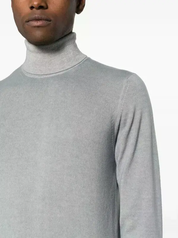 DELL'OGLIO Roll Neck Knitted Jumper - Grey