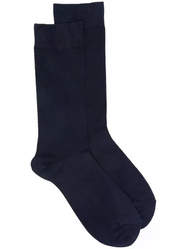 Sunspel Logo Print Socks - Blue