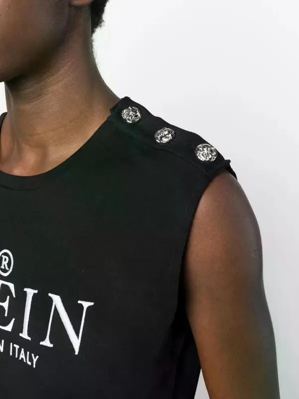 Philipp Plein Logo Print Sleeveless Top