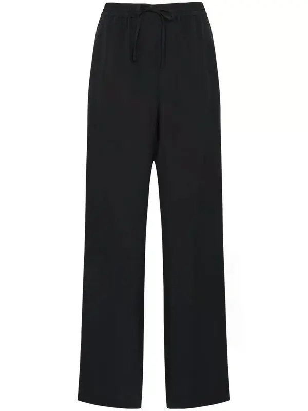 YVES SALOMON Silk Palazzo Trousers - Black