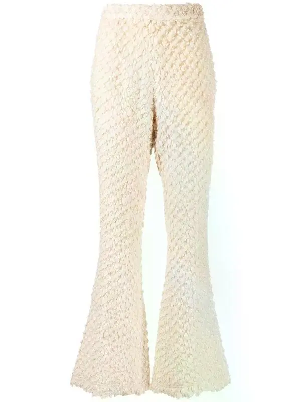 Rokh Knit Flare Lounge Trousers - Neutrals