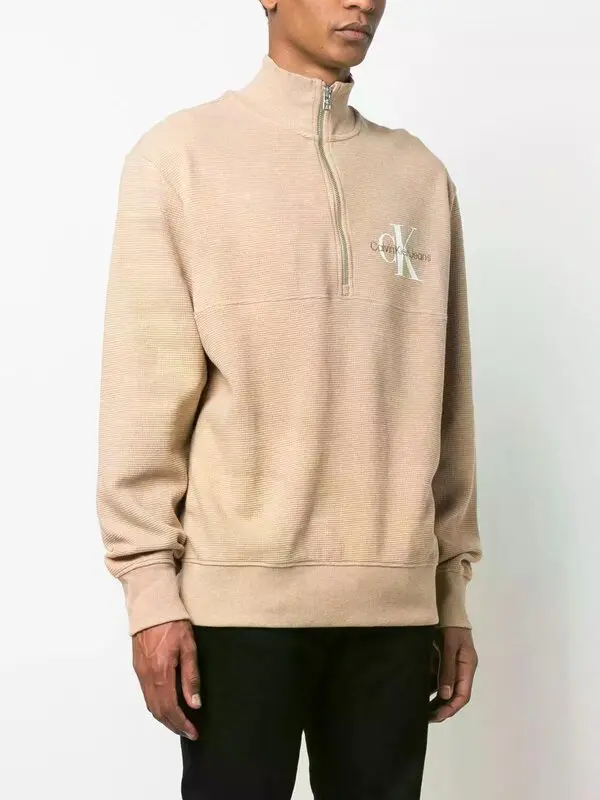 Calvin Klein Monologo Waffle High-neck Sweatshirt
