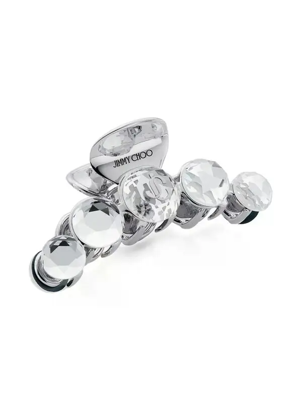 JIMMY CHOO Crystal Embellished Claw Clip - Silver