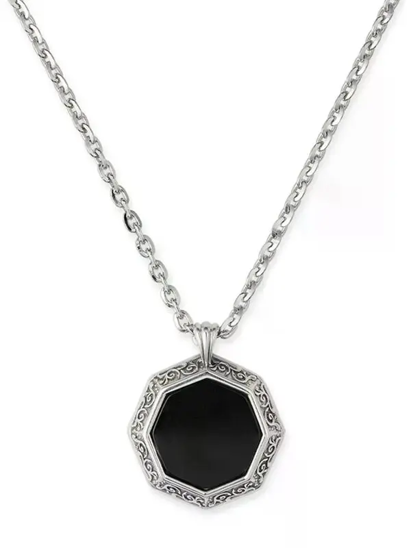 Emanuele Bicocchi Octagon Onyx Pendant Necklace