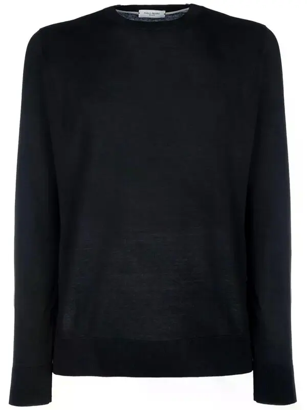 PAOLO PECORA Crew Neck Long Sleeve Sweater - Black