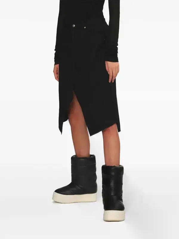 Rick Owens A-line Midi Skirt With Raw Edge