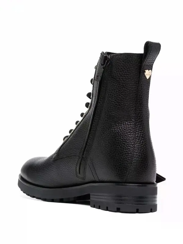 Moschino Logo Plaque Lace-up Boots
