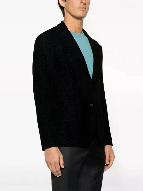 Giorgio Armani Textured-finish Notched-lapels Blazer