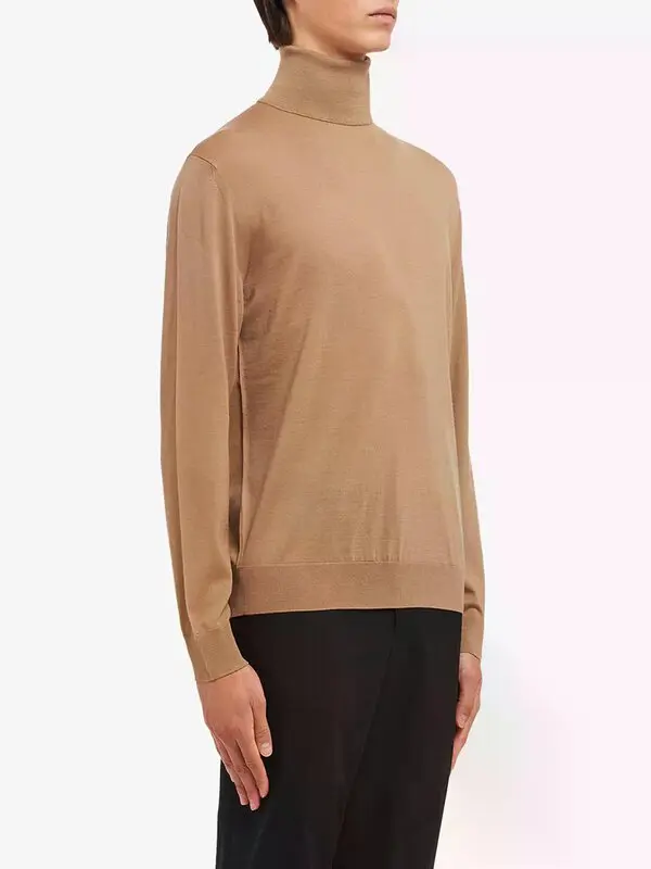 Prada Virgin Wool High-neck Jumper - Brown