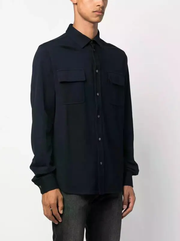 Kiton Logo-embroidered Stretch-cotton Shirt