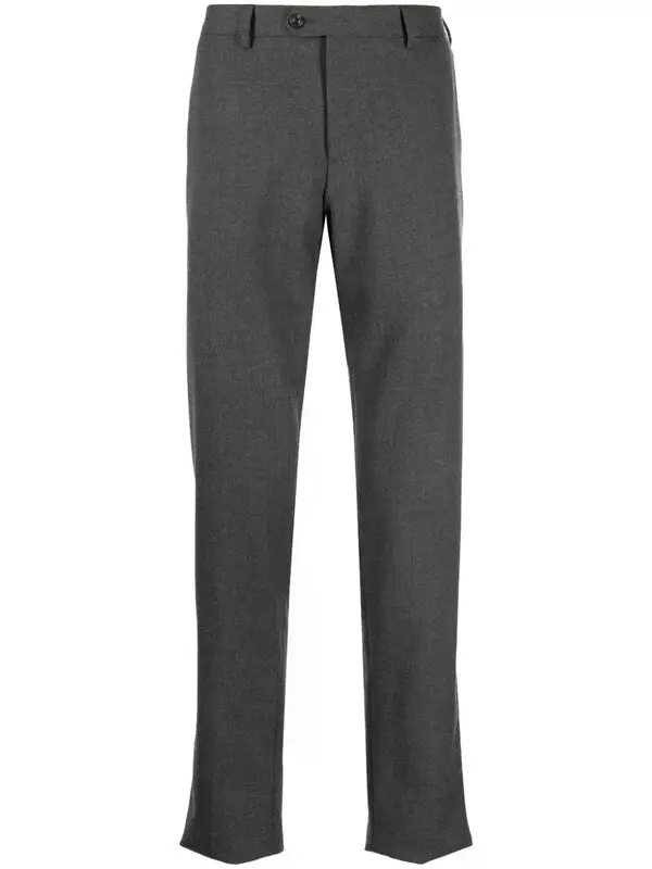 LARDINI Tailored Tapered Trousers In Charcoal - Grey