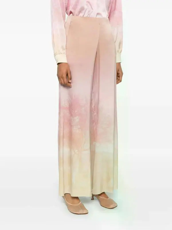 PIERRE-LOUIS MASCIA Printed Wide-leg Trousers