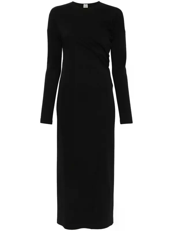 TOTEME Twisted Midi Dress - Black