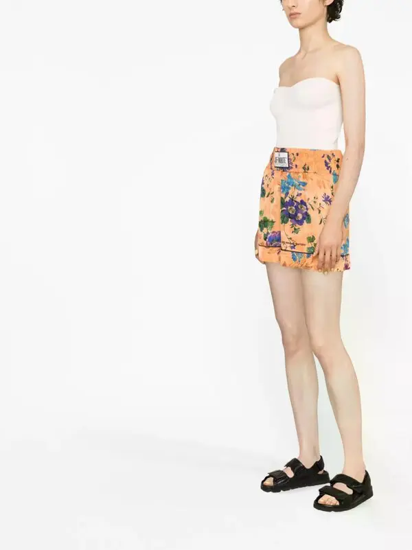 Off-White Floral Print High-rise Shorts