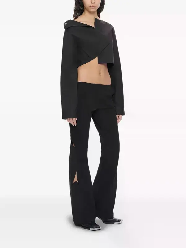HELIOT EMIL Asymmetric Cropped Shirt - Black