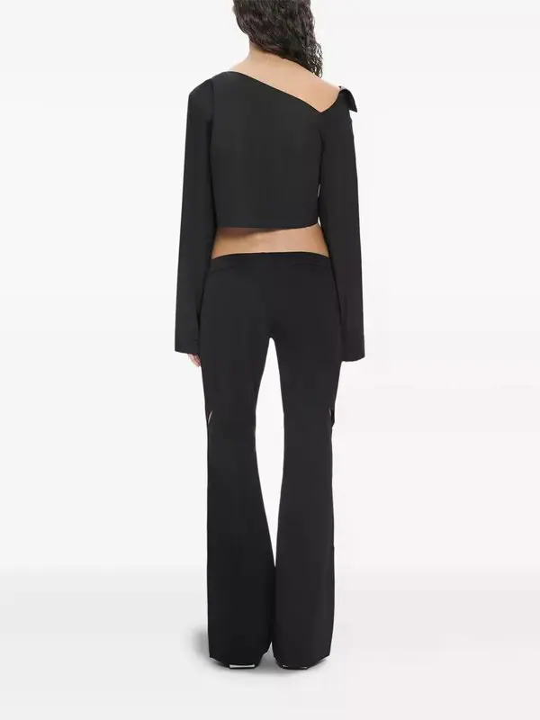 HELIOT EMIL Asymmetric Cropped Shirt - Black