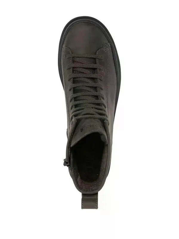 Camper Dark Leather Lace-up Boots