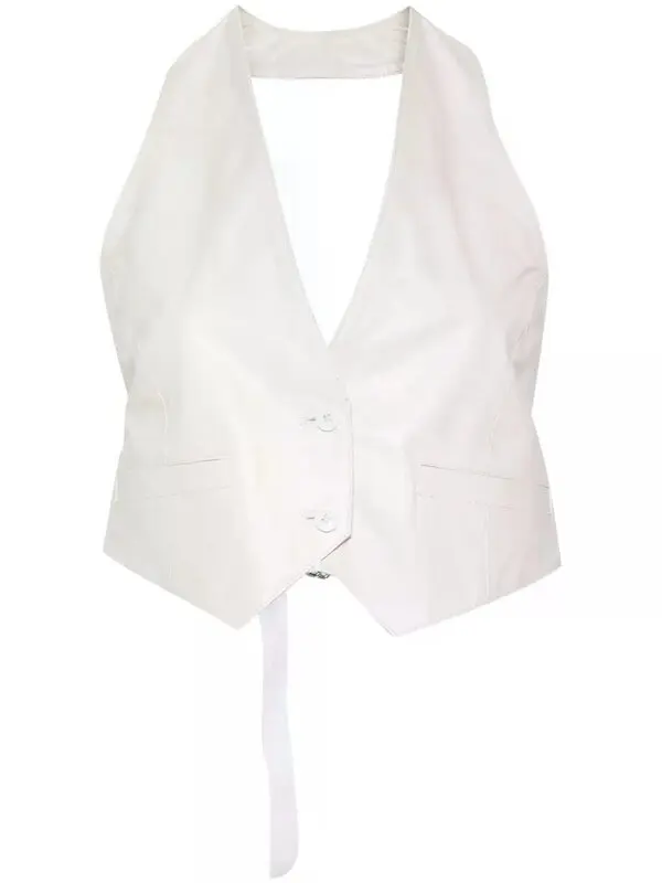 MANOKHI White Calf Leather Vest