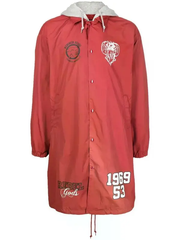 UNDERCOVERISM Logo-print Hooded Coat - Red