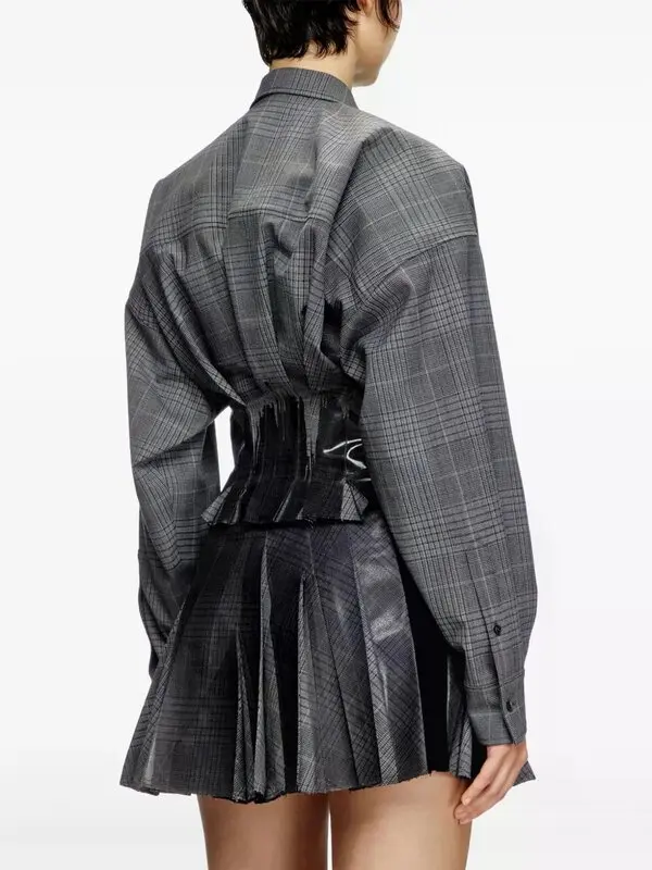 DIESEL® Checked Ruched Bodice Blouse