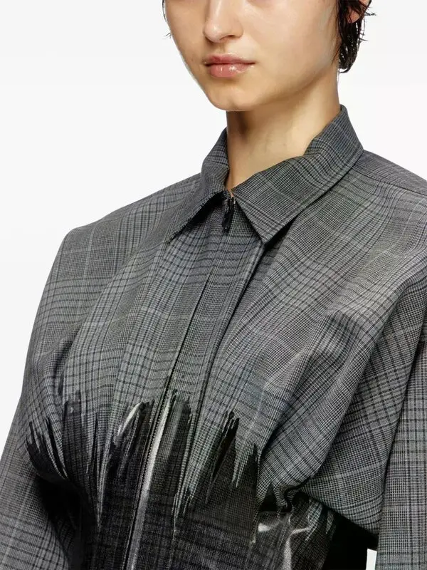 DIESEL® Checked Ruched Bodice Blouse