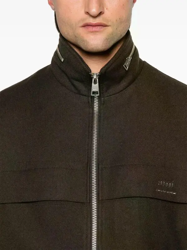 AMI Paris Concealed Hood Virgin Wool Felted Jacket