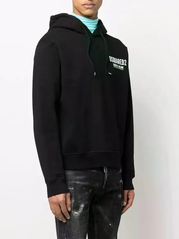 Dsquared2 Logo-print Cotton Hoodie - Black