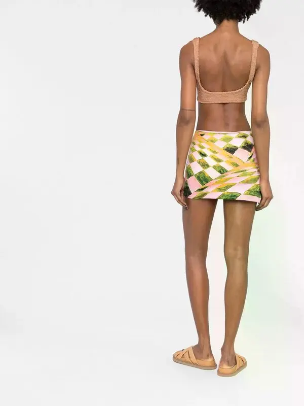 LOUISA BALLOU Abstract Print Miniskirt