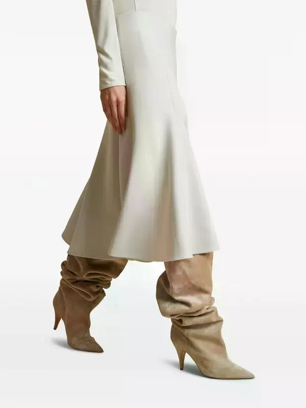 Khaite The Lennox Flared Crepe Skirt