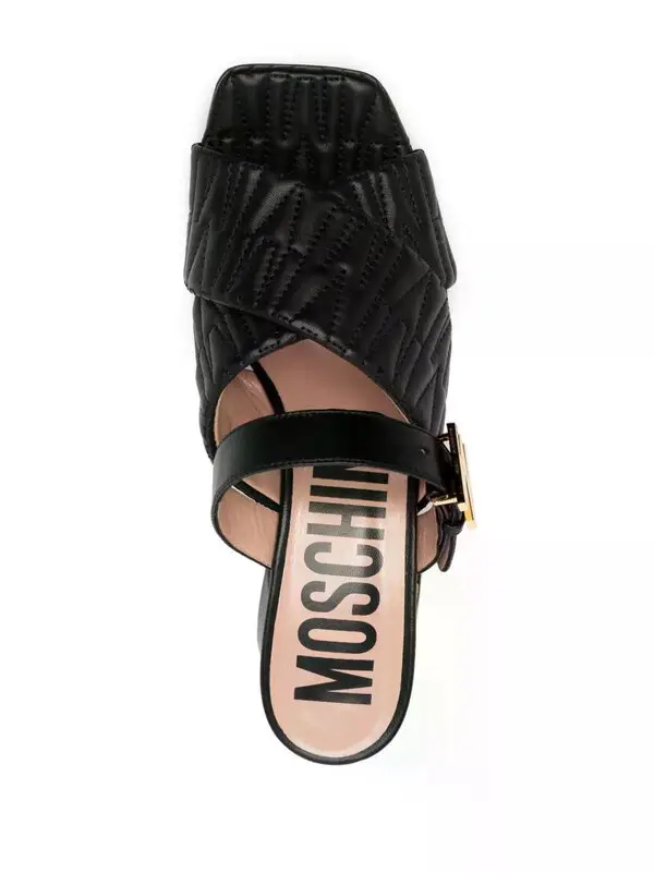 Moschino Calf Leather Quilted Sandals