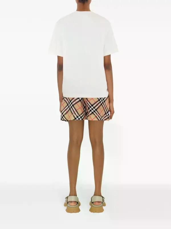 Burberry Check Print Silk Shorts