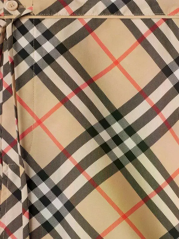 Burberry Check Print Silk Shorts