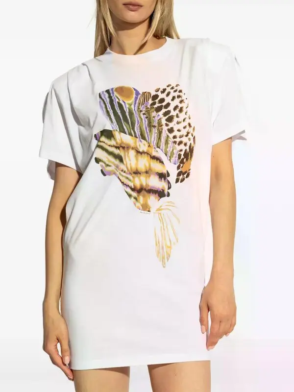 MARANT ETOILE Graphic Print Short Sleeve Mini Dress
