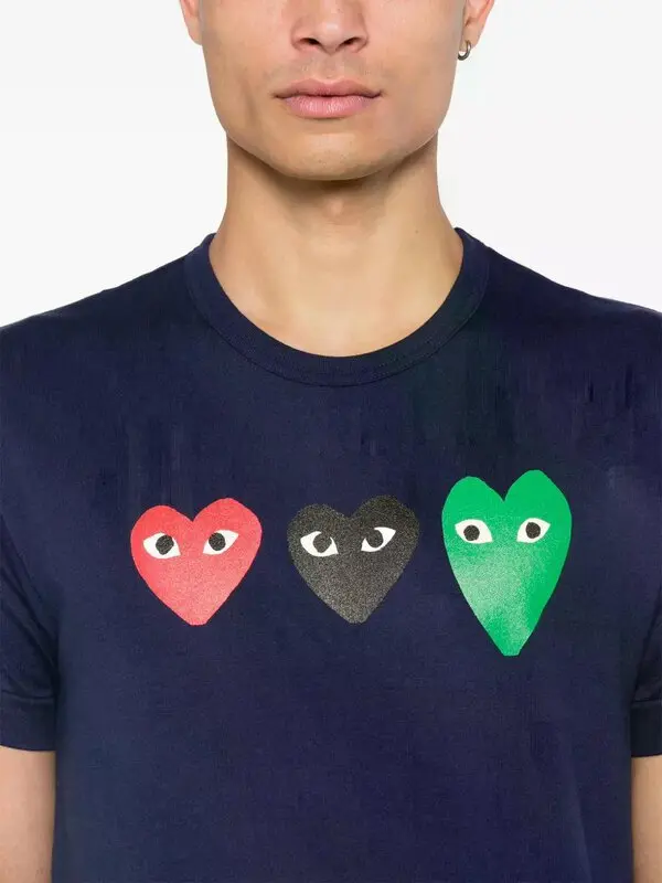 Play Comme Des Garcon Heart-print Cotton T-shirt