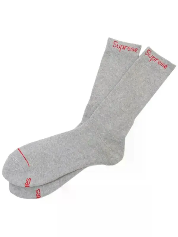 Supreme X Hanes Crew Socks Pack Of Four - Grey