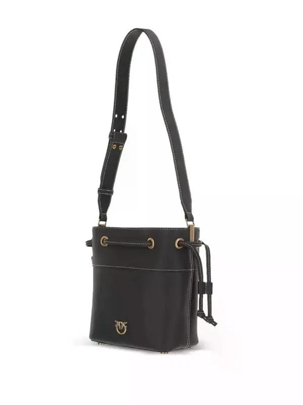 Pinko Leather Bucket Bag With Signature Buckle