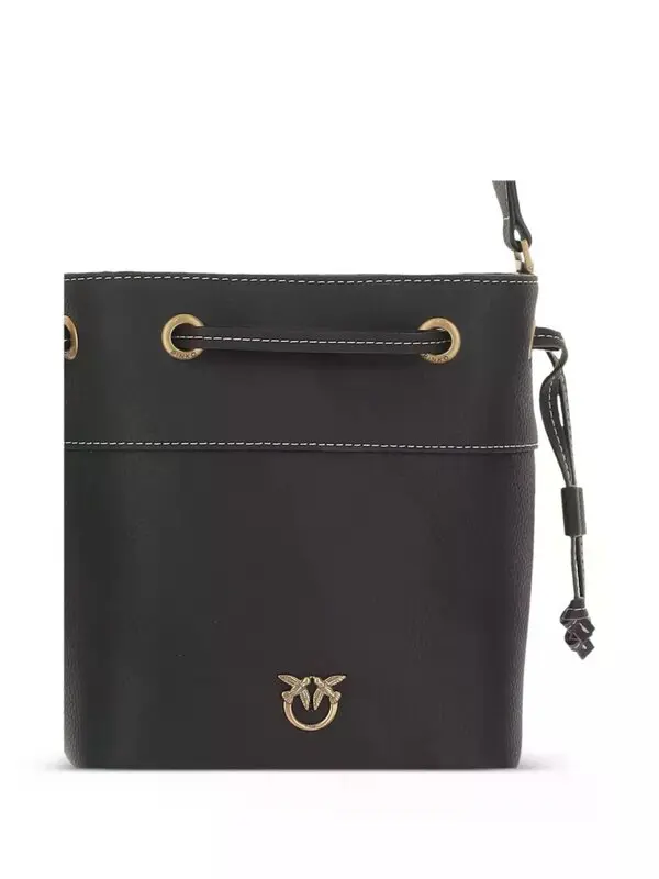 Pinko Leather Bucket Bag With Signature Buckle