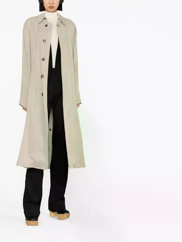 MAISON MARGIELA Peached Finish Single-breasted Trench Coat