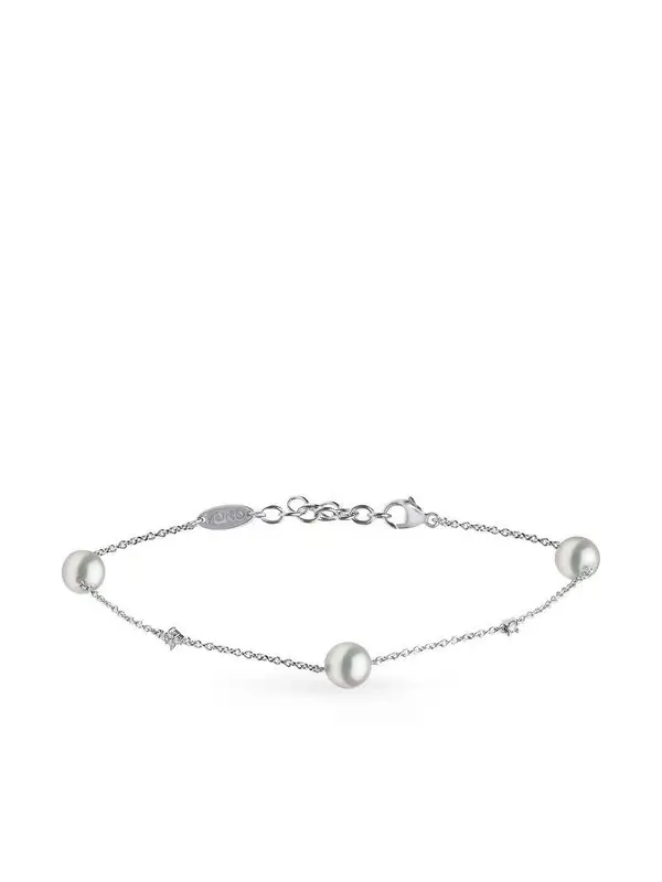 Yoko London 18kt White Gold Akoya Pearl And Diamond Bracelet - Silver